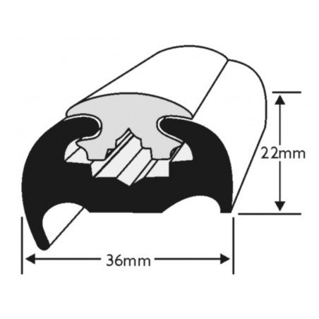 Liston bateau PVC rigide PVC 370 - 36mm